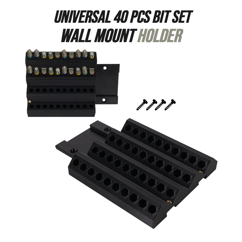 Universal 40 – Piece Drill & Driver Bit Set Wall Mount Holder | PROTO ...